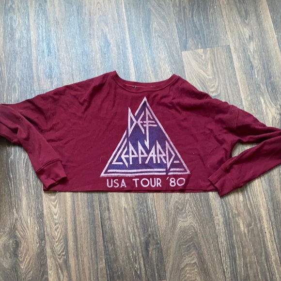 Tops | Def Leppard Crop Long Sleeve | Poshmark